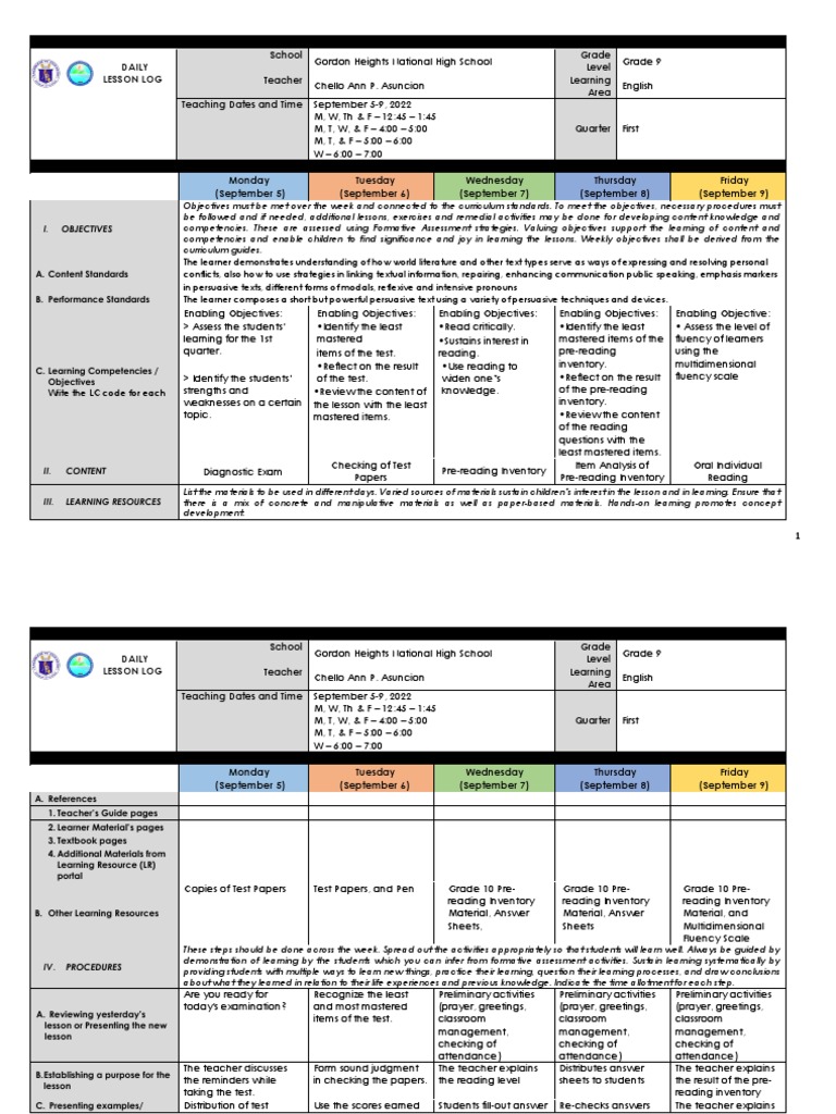 Objectives: A. Content Standards B. Performance Standards | PDF ...