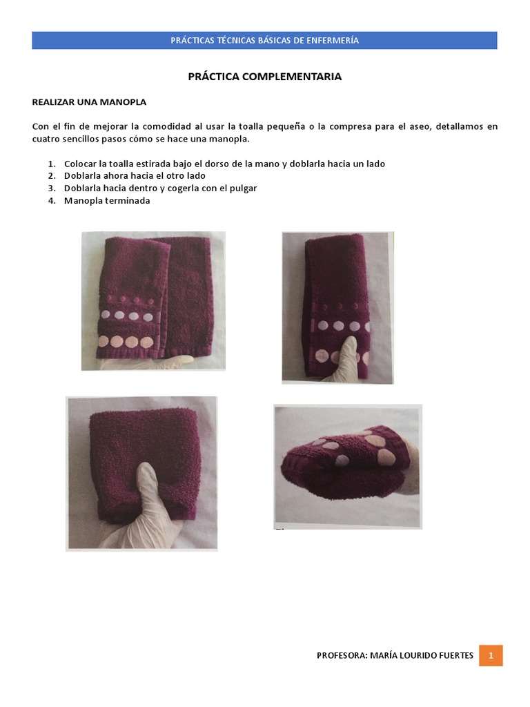 Práctica Complementaria Manopla y Torunda | PDF