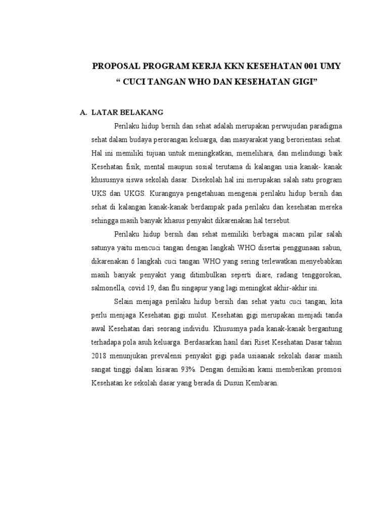 Proker KKN: Cuci Tangan dan Kesehatan Gigi | PDF
