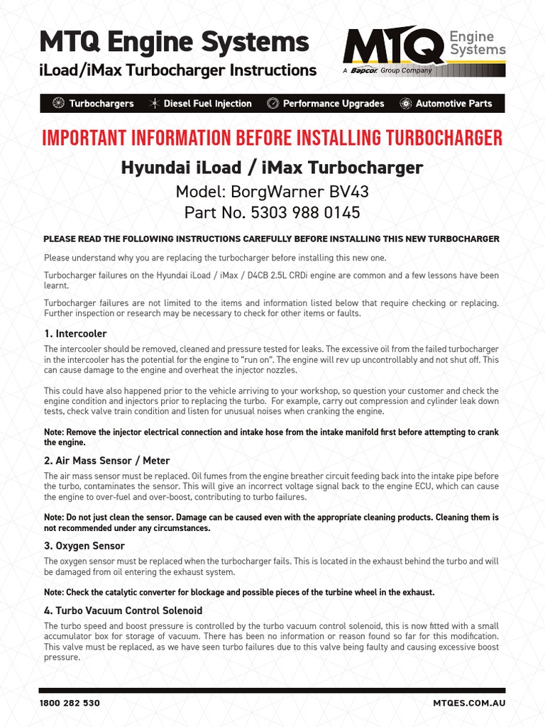 Hyundai iLoad/iMax Turbo Guide | PDF | Technology & Engineering