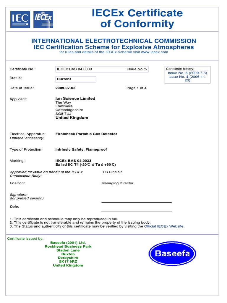 IECEx BAS 04.0033 | Download Free PDF | Physical Sciences | Electrical ...