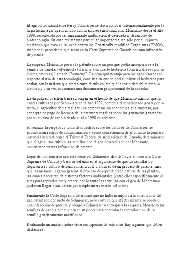 El Agricultor Canadiense Percy Schmeiser Se Dio A Conocer ...