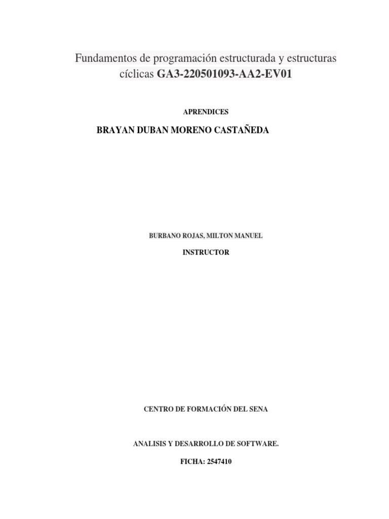 Fundamentos de Programación Estructurada | PDF | Algoritmos ...