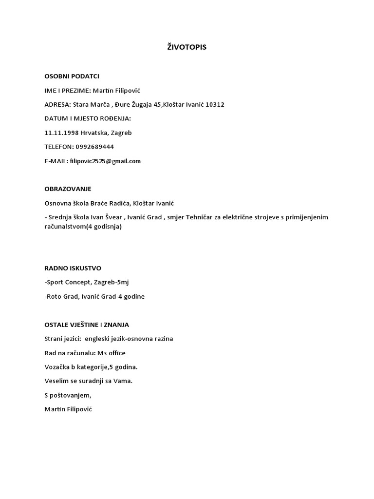 Martin Zivotopis | PDF