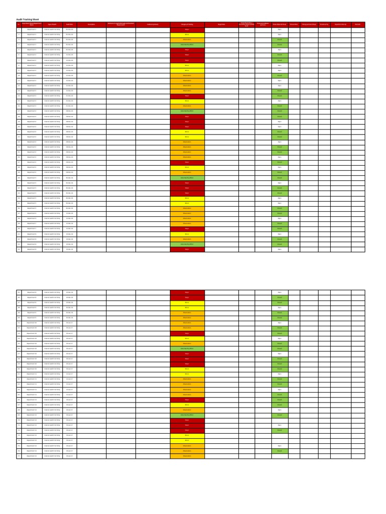 Audit Tracking Sheet | PDF | Audit | Economies