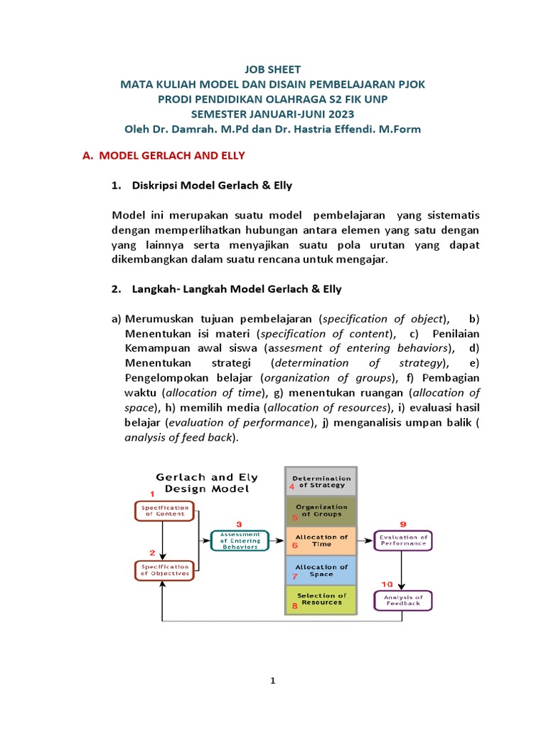 Model Pembelajaran PJOK: Gerlach, ASSURE, Kemp | PDF