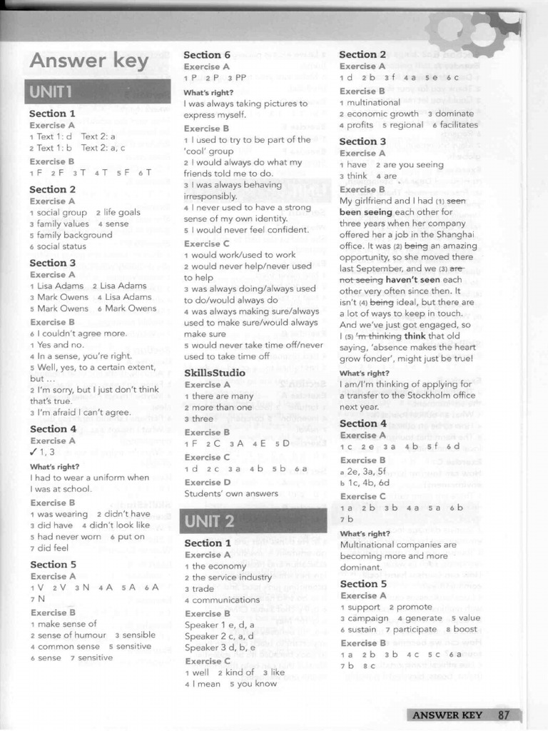 Open Mind Upper Intermediate Workbook Answer Keys | PDF