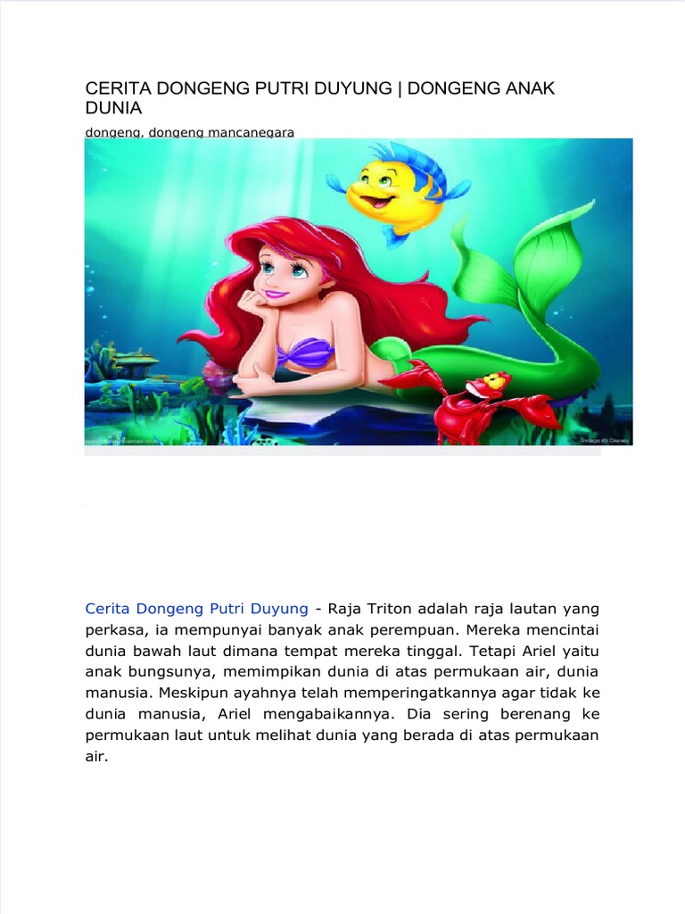 Cerita Dongeng Putri Duyung | PDF | Puisi
