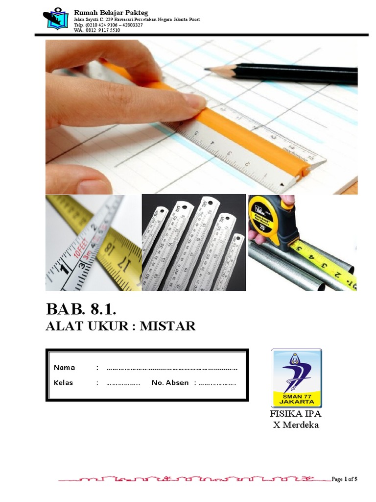 Modul Bab.8.1. Alat Alat Ukur Mistar | PDF