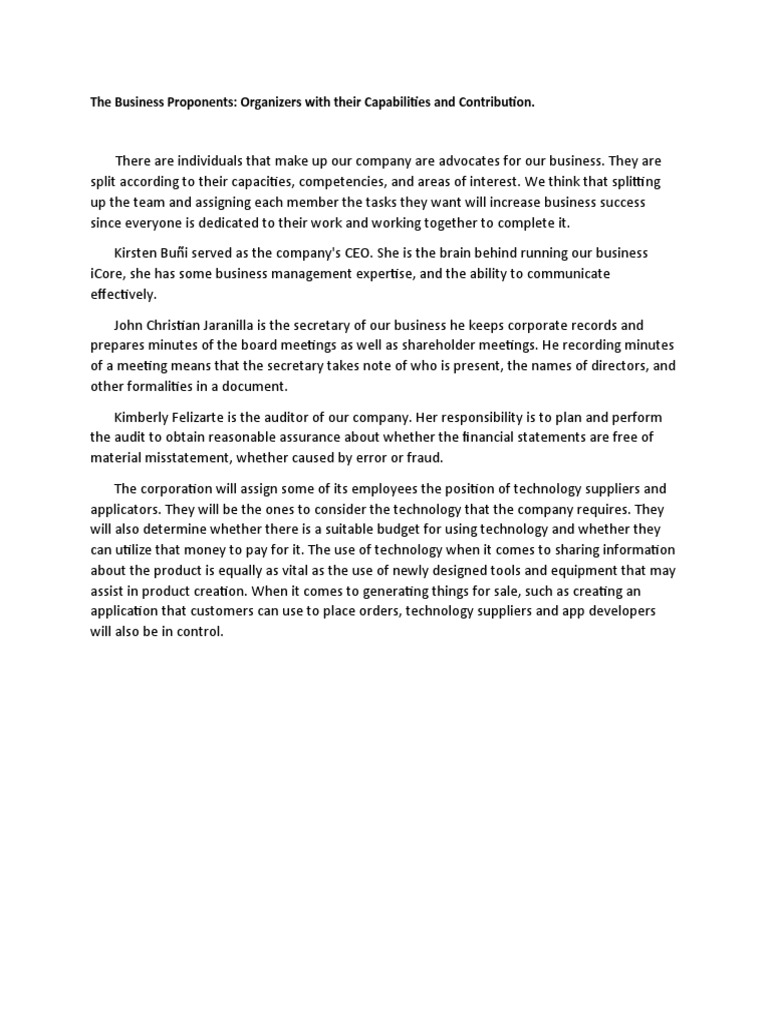 The Business Proponents | PDF | Business