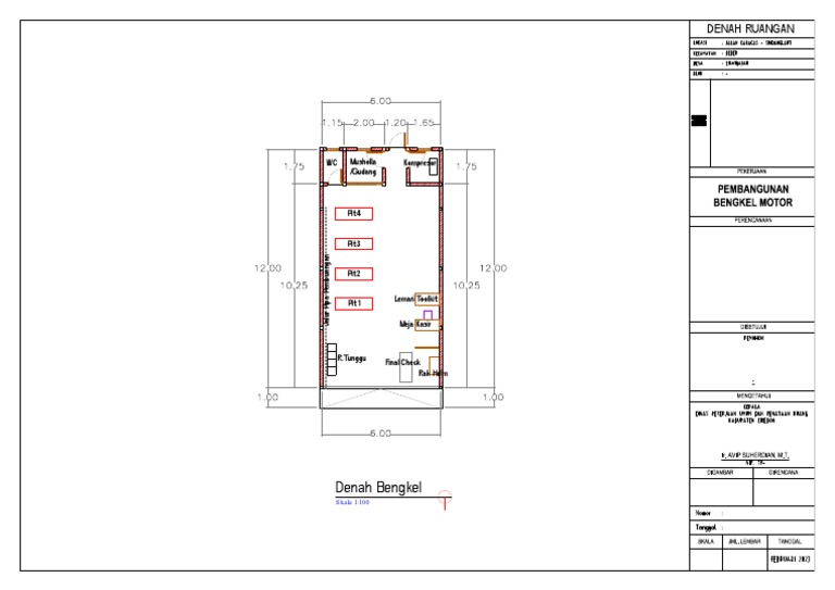 2.denah Bengkel 12 M | PDF