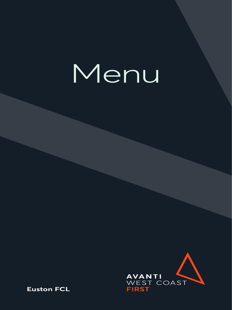 Euston First Class Lounge Menu 2022 | PDF | Foods | Food And Drink