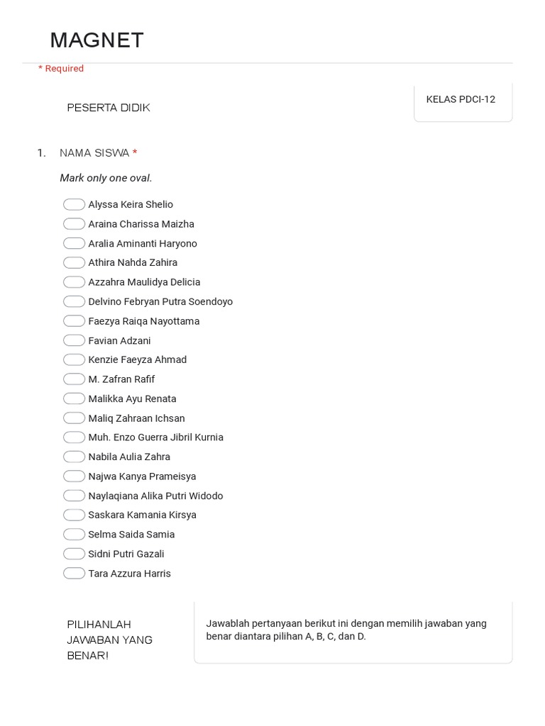 MAGNET - Google Forms | PDF