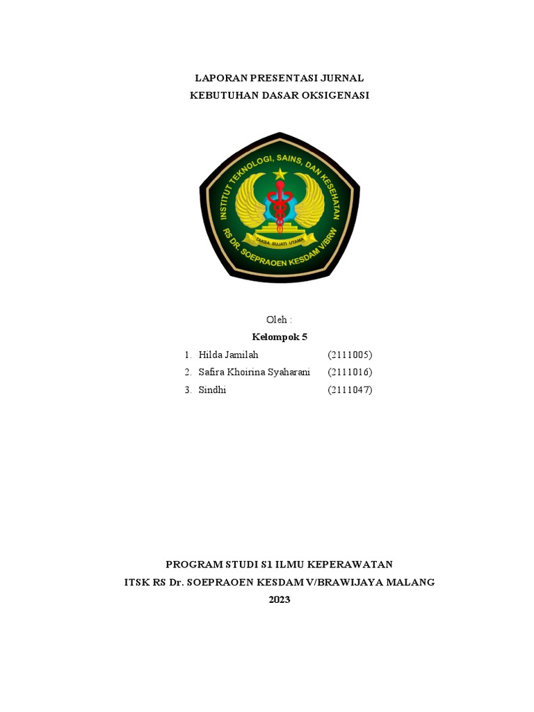 Laporan Presentasi Jurnal Oksigenasi | PDF | Sains & Matematika | Kesehatan Holistik