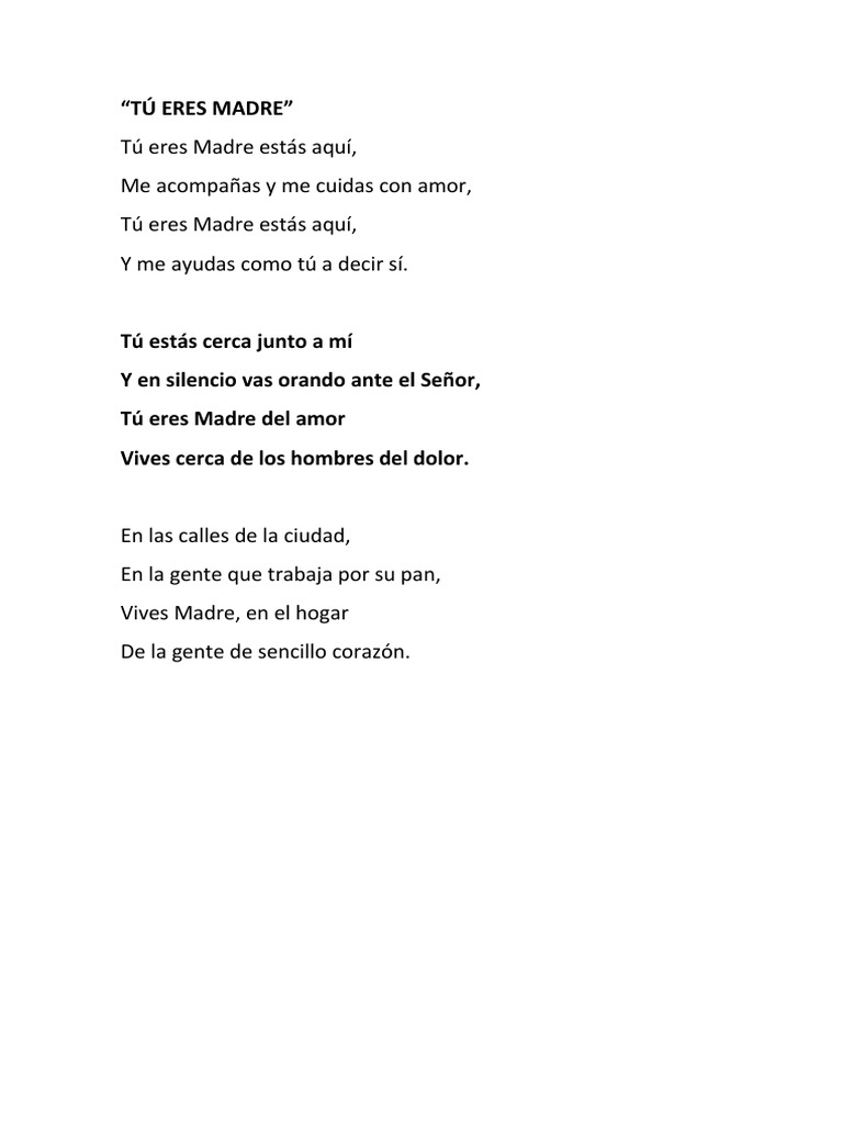 Tú Eres Madre | PDF
