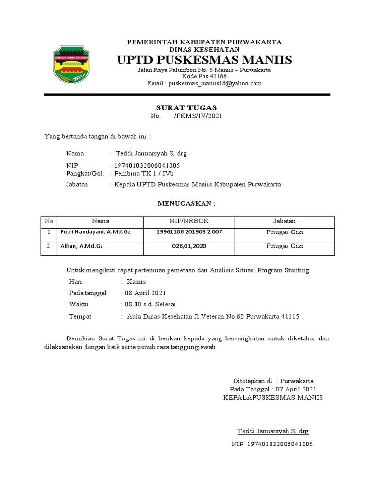 Surat Tugas TTD | PDF