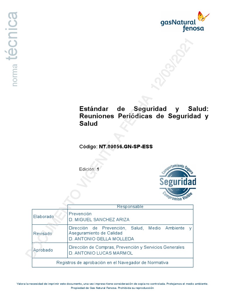 NT.00056.GN-SP - ESS ED.1 Est Ndar de Seguridad y Salud. Reuniones Peri Dicas de Seguridad y ...