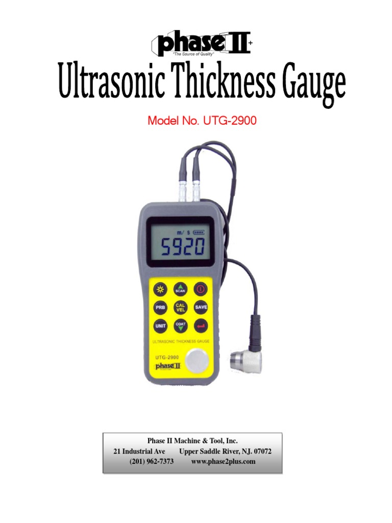 UTG-2900 Booklet | PDF | Calibration | Ultrasound