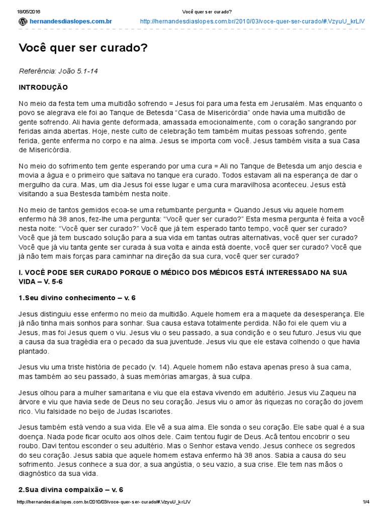 Você Quer Ser Curado | PDF