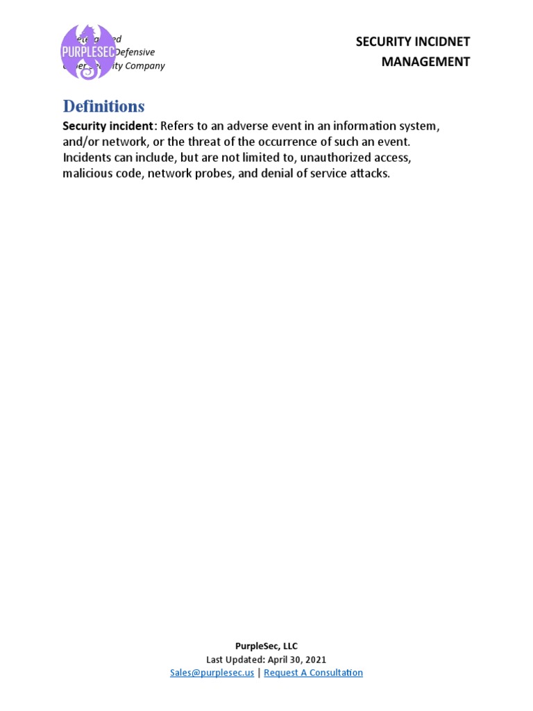 Security Policy 10 Security Incident Management | PDF | Computer Security | Security