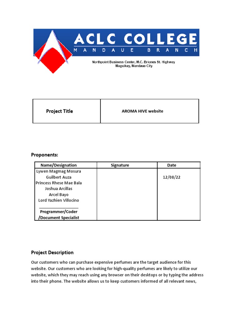 GROUP 4 Project-Charter | PDF | Internet | World Wide Web