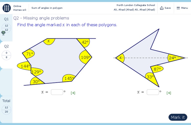 Missing Angle Problems in Polygons | PDF
