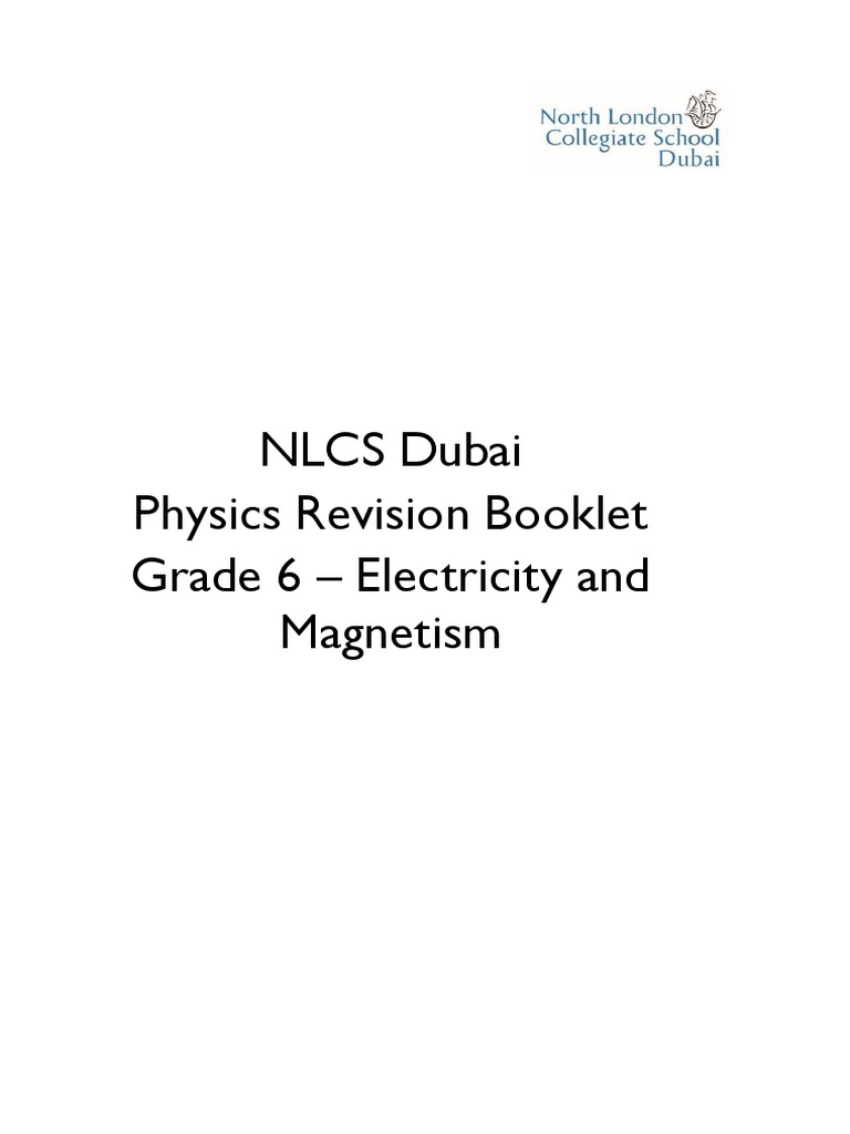 G6 Electricity and Magnetism - Revision Booklet and ANS | PDF ...