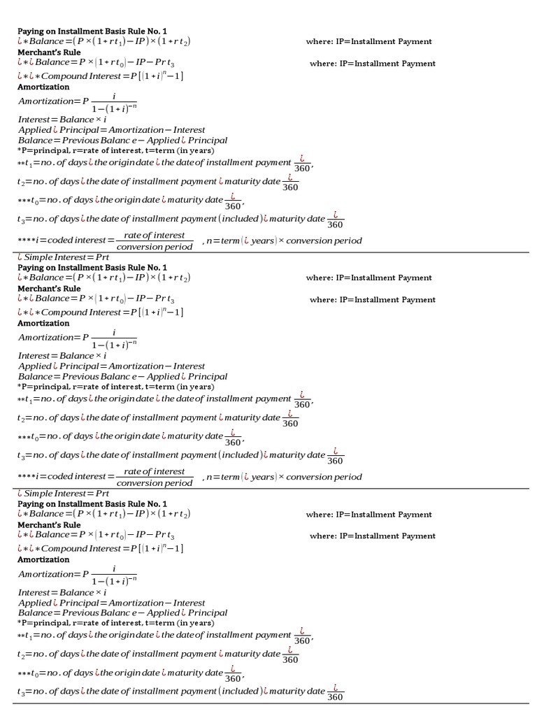 Formula Gen Math | PDF | Interest | Money