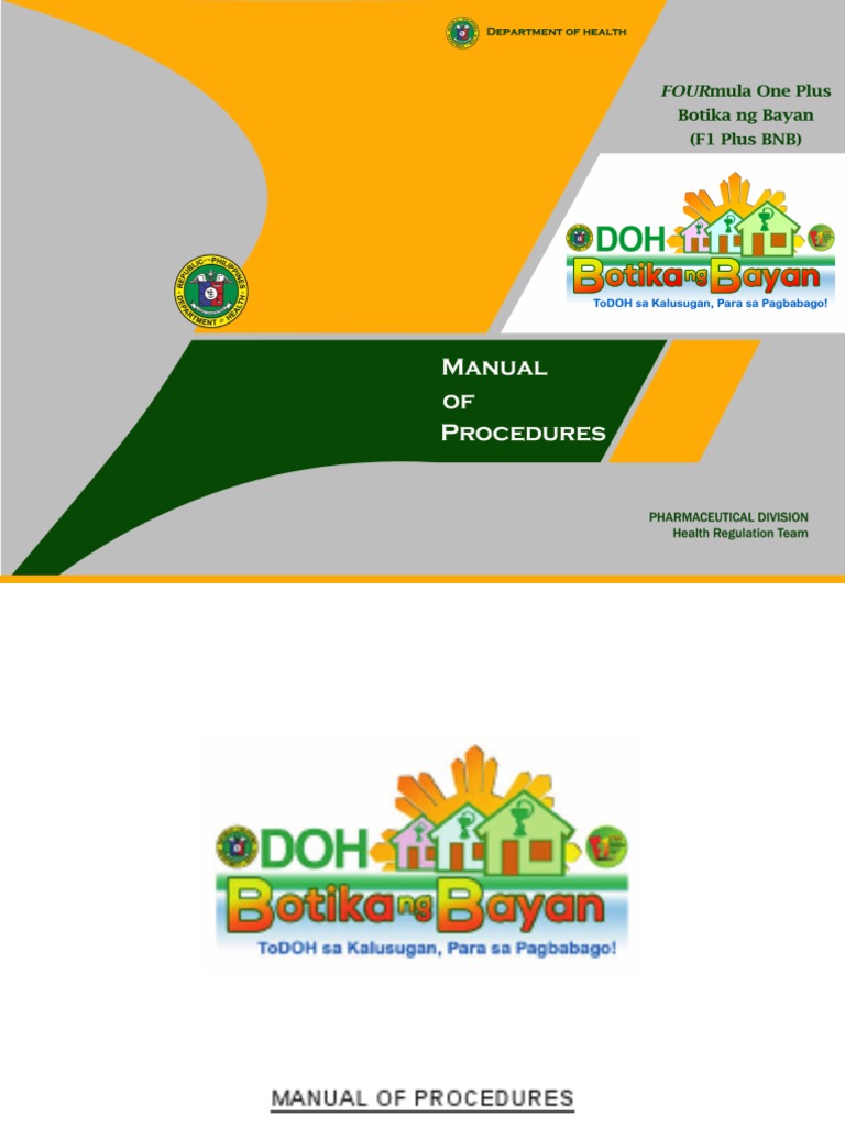 F1 Plus Botika NG Bayan Manual of Procedures | PDF | Pharmacy | Medical Prescription