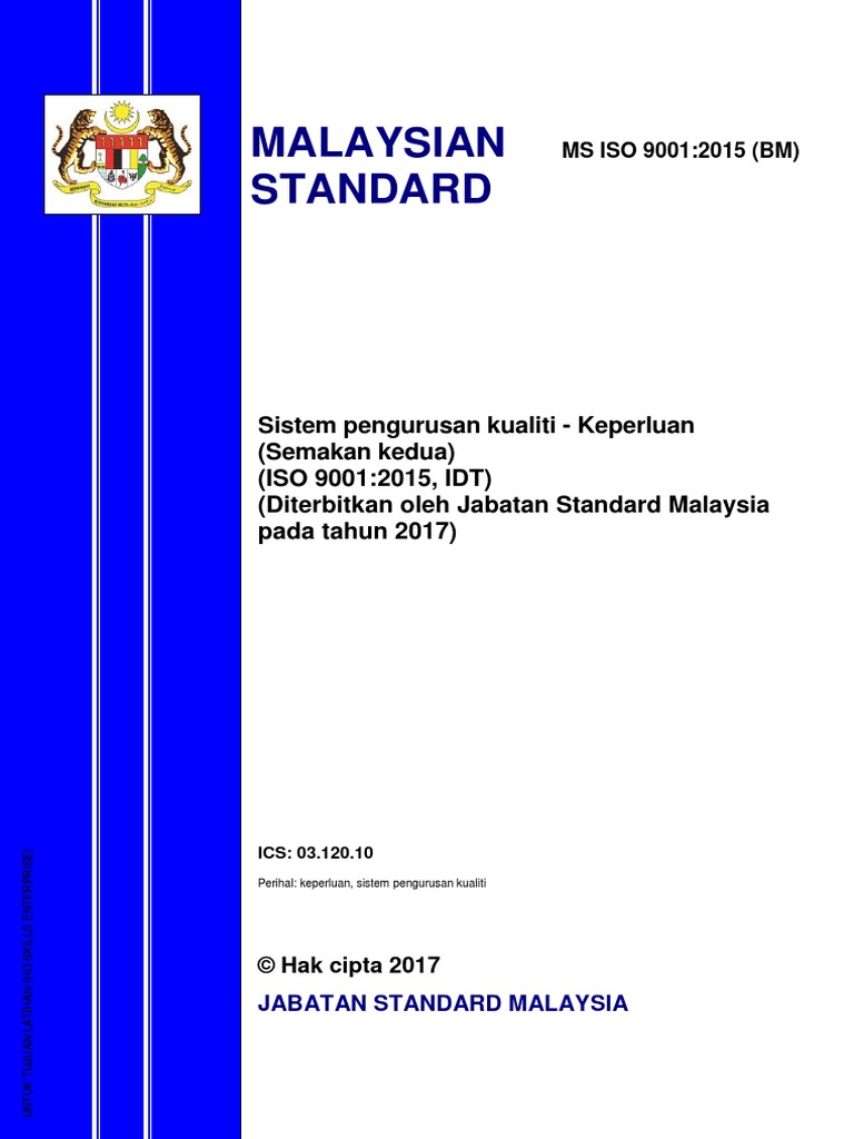 Ms Iso 9001-2015 (BM) Sirim Qas (Hgse) PDF | PDF