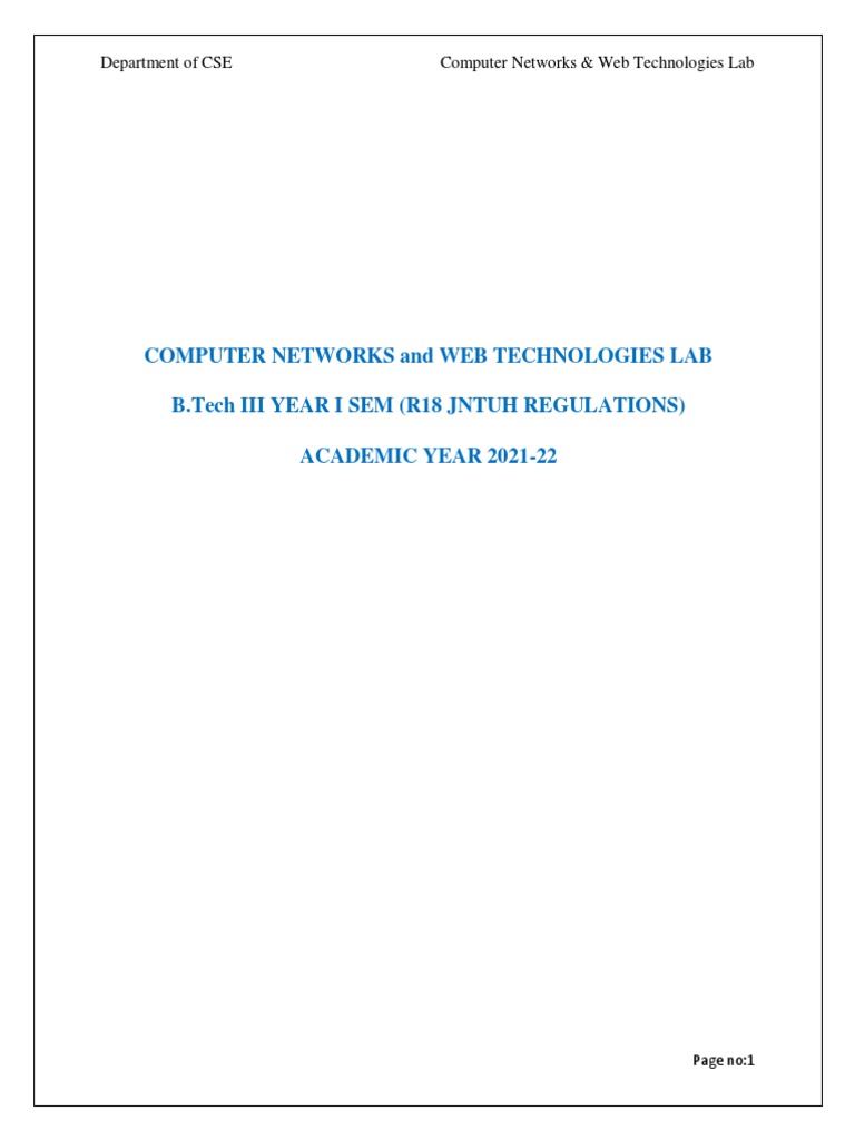 Cn Wt Cse Lab Manual Pdf Network Congestion Routing