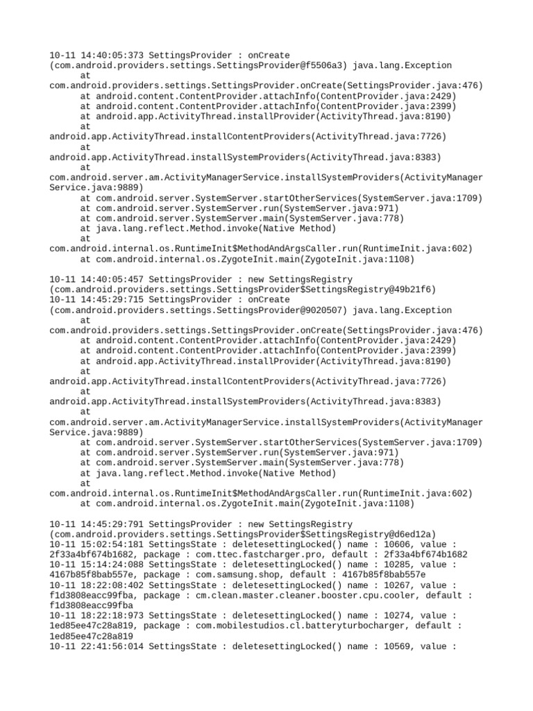 Settingsprovider Pdf Java Programming Language Computer 3202