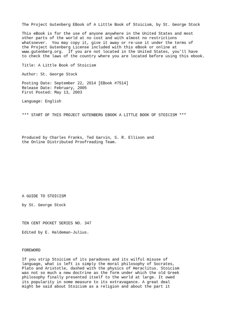 Stoicism Book Pdf Stoicism Virtue