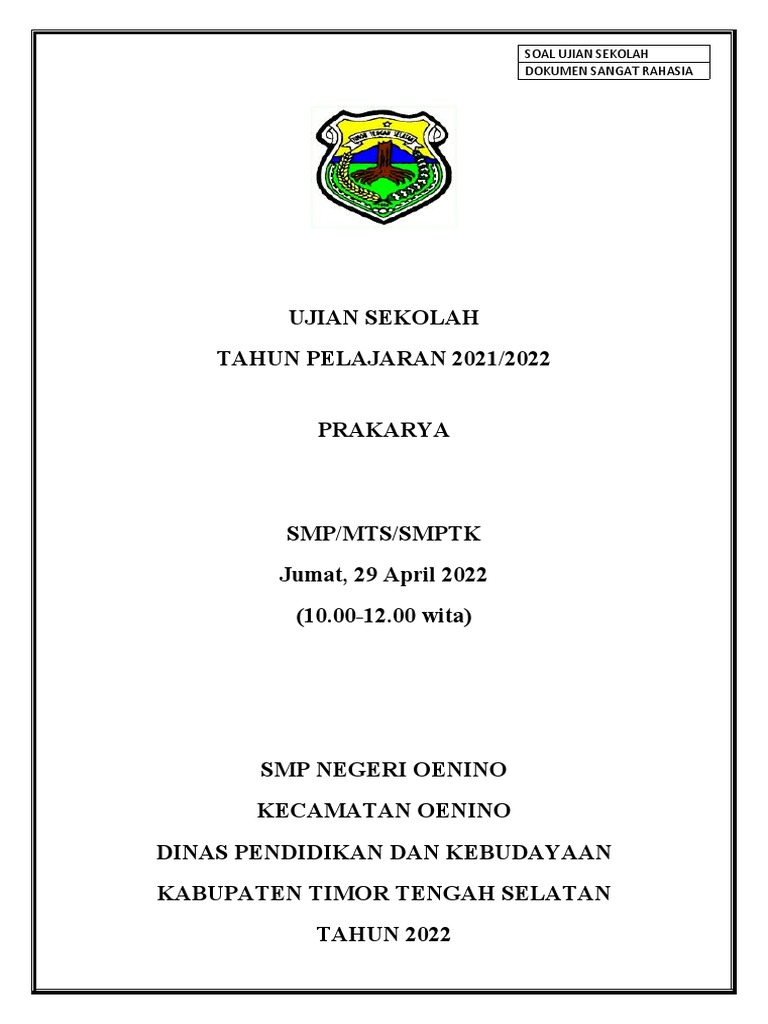 Cover Ujian Sekolah | PDF