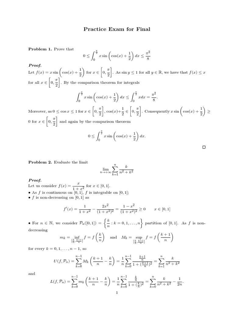 Practice - Final and Solutions | PDF | Function (Mathematics) | Algebra