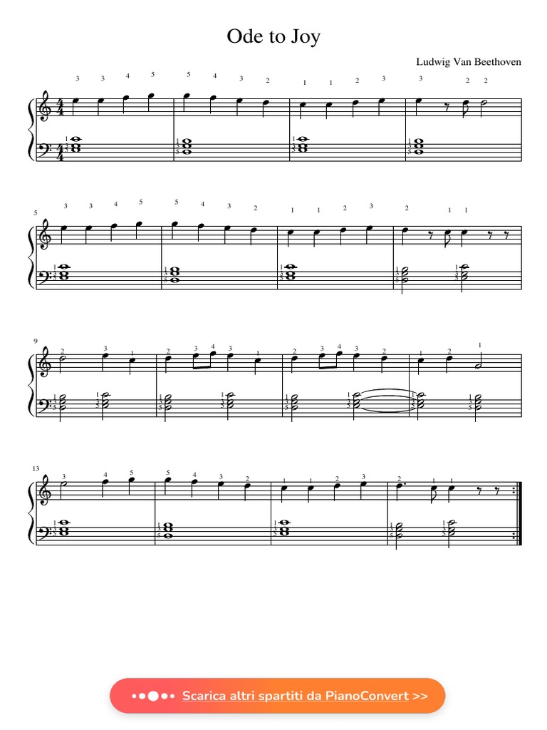 Inno Alla Gioia Spartito Facile | PDF