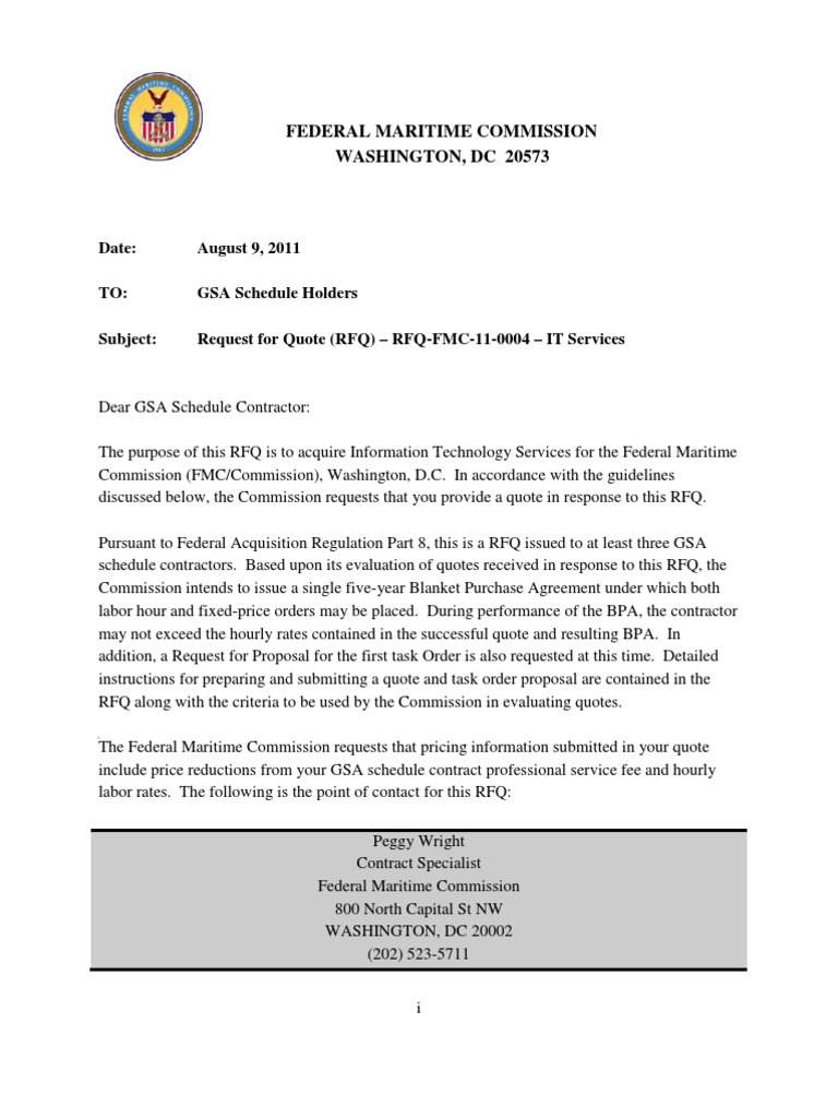 Federal Maritime Comission | PDF | Project Management | Classified ...