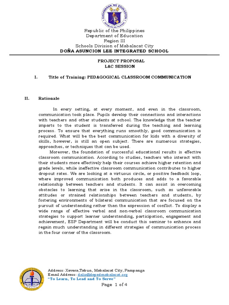 Esp Inset Proposal 2023 | PDF | Communication | Pedagogy