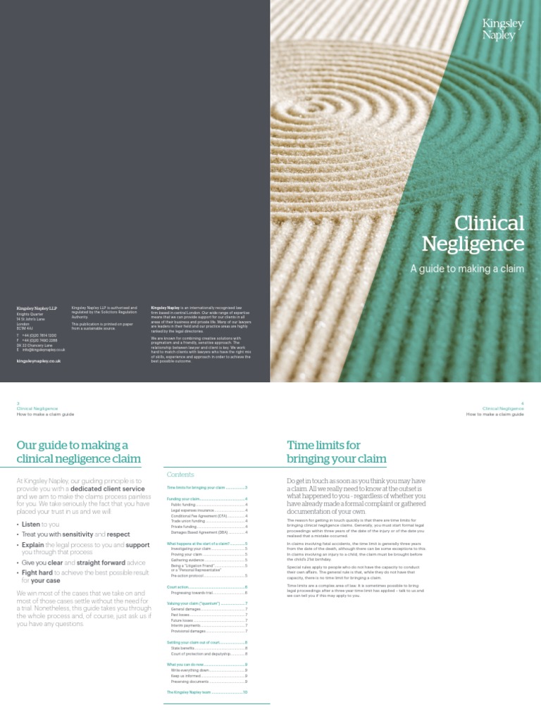 Clinical Negligence Claim Guide | PDF | Damages | Costs In English Law