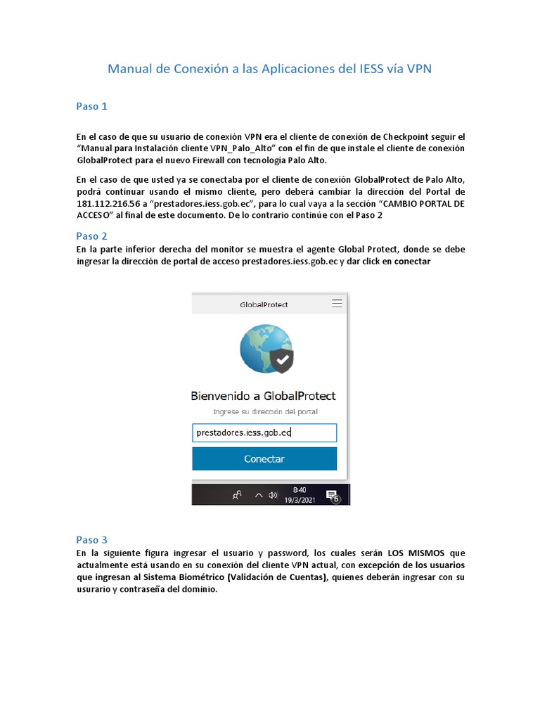 Manual para conexión cliente VPN Palo Alto | PDF