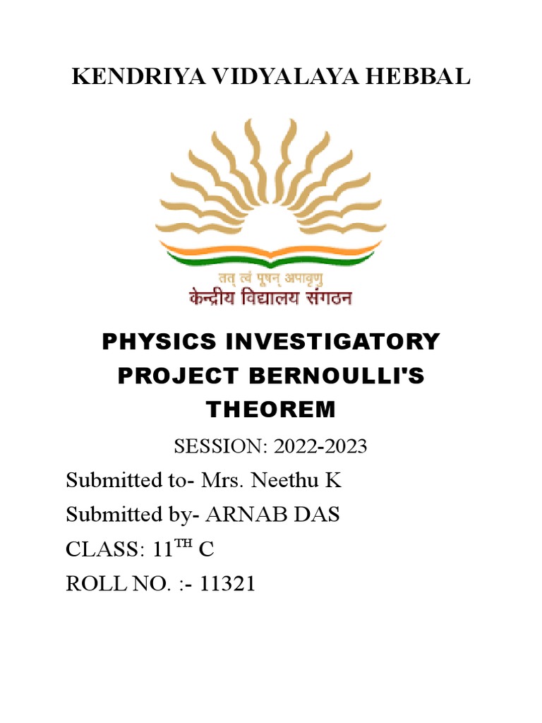Bernoulli's Principle Project | PDF | Pressure | Flow Measurement