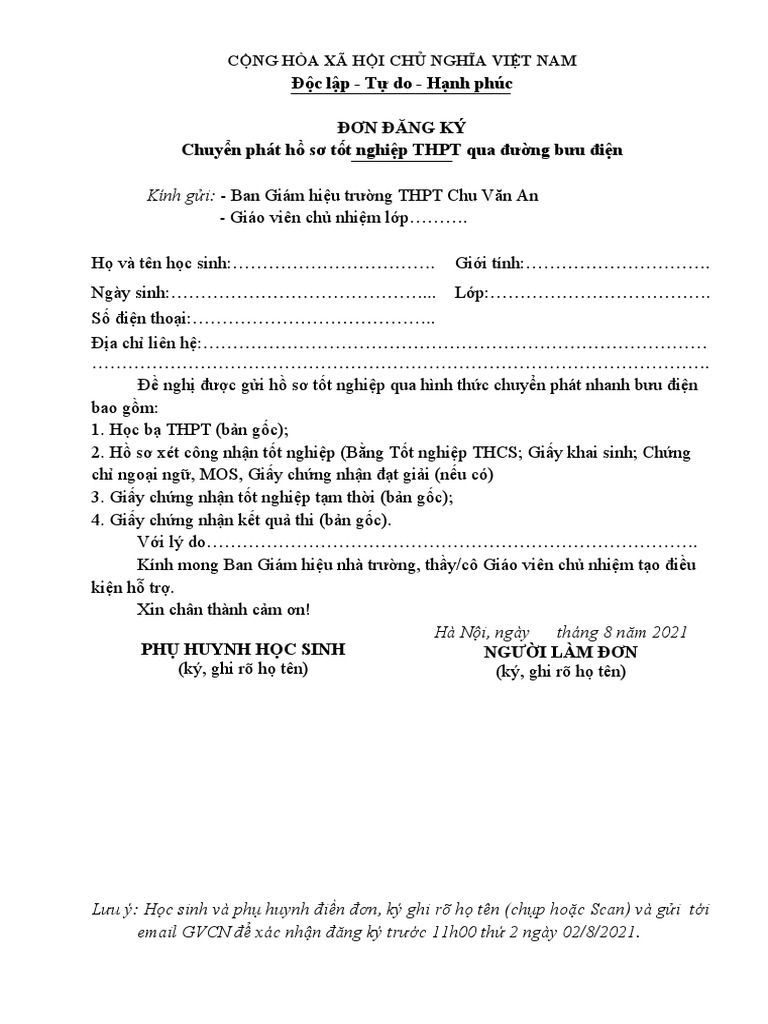 Mau Don Dang Ky | PDF