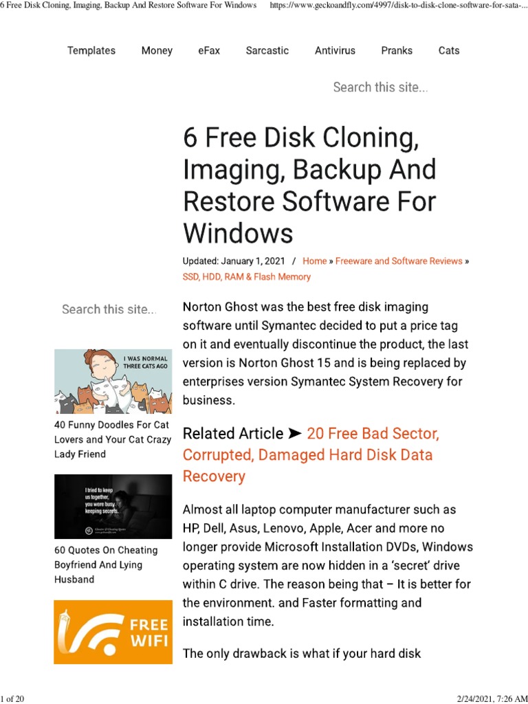 6 Free Disk Cloning, Imaging, Backup and Restore Software For Windows | PDF | Backup | Operating ...