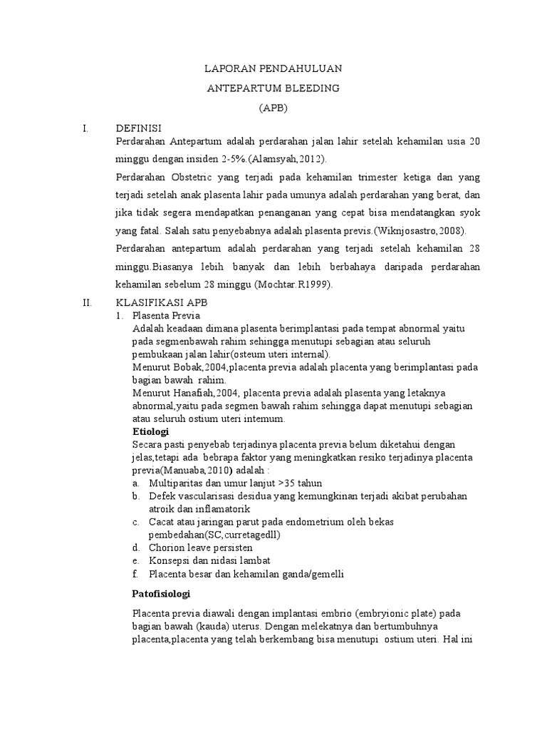 MENGENAL APB DAN KOMPLIKASINYA | PDF