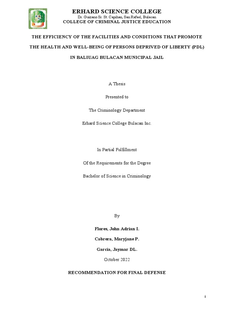 Preliminary Pages | PDF | Quality Of Life | Thesis