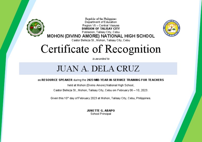 Mid-Year Inset Cert | PDF