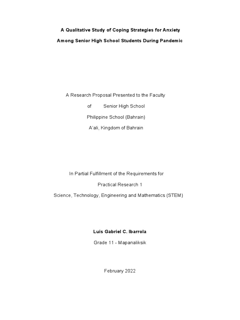 Research Manuscript Pr1 Pdf Anxiety Methodology