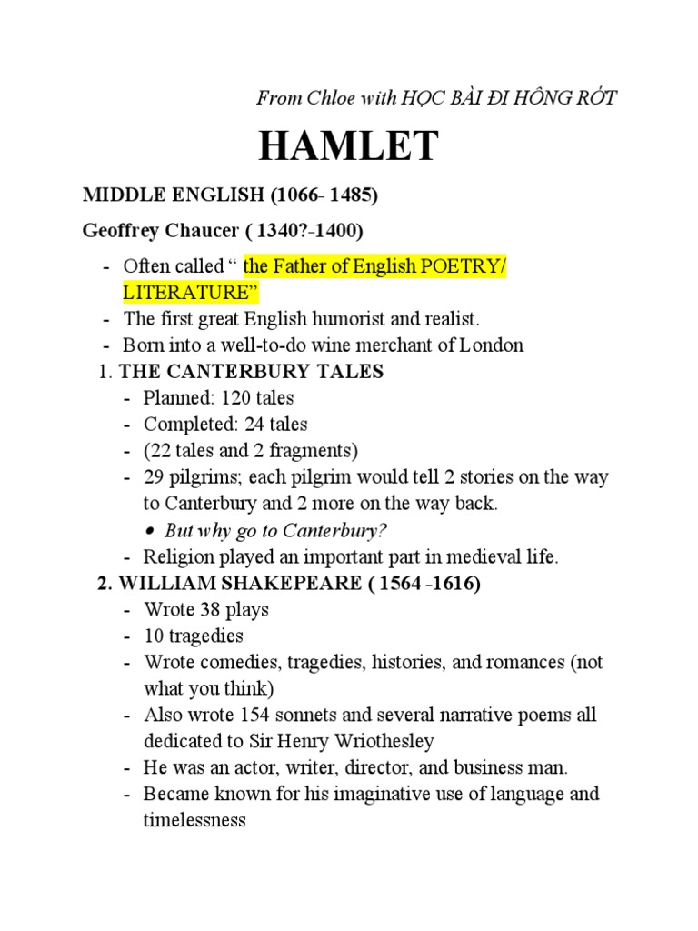 Summary - Hamlet | Download Free PDF | Hamlet | Shakespearean Tragedies