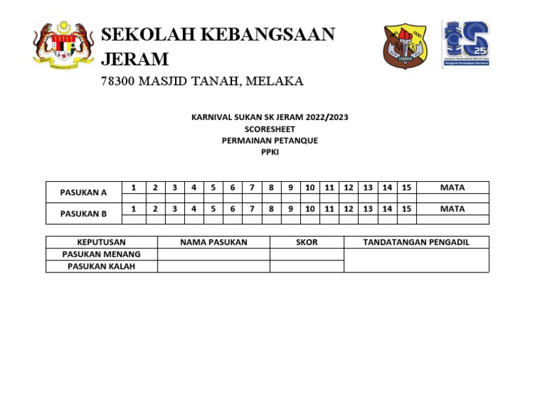 Scoresheet Petanque | PDF