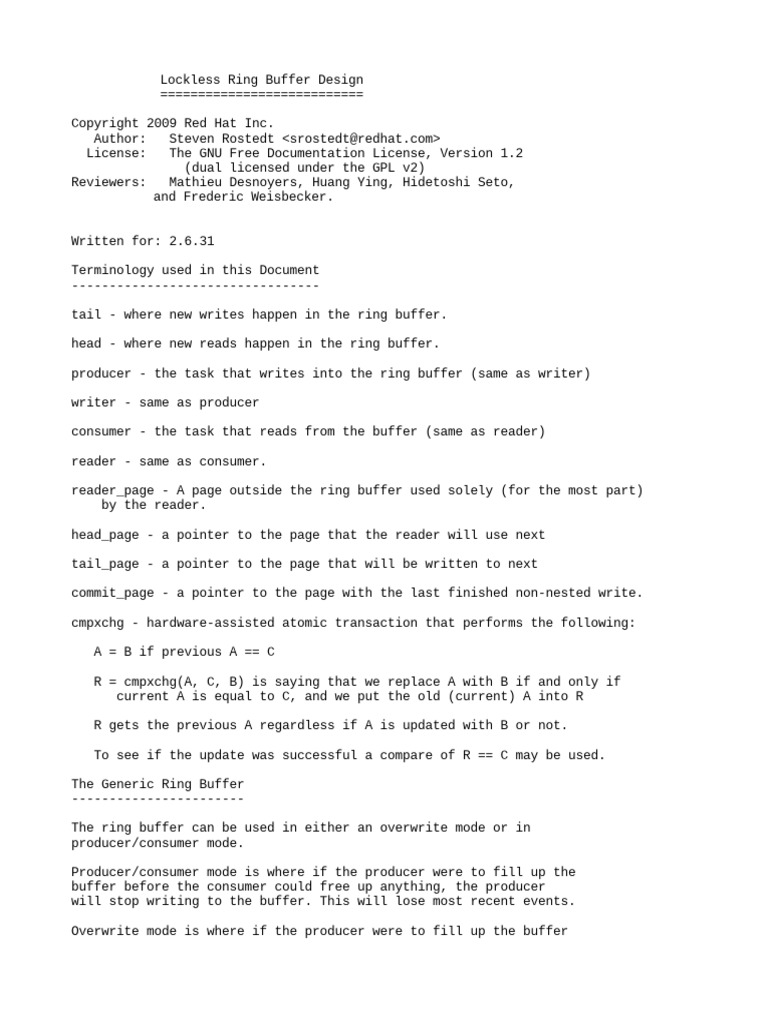 Ring Buffer Design | Download Free PDF | Computer Programming | Computer Data